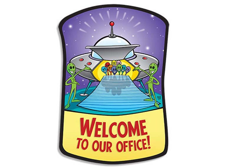 Aliens Welcome Sign illustrated by Norris Hall by Timetobrush