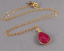 Unique real ruby necklace related items | Etsy