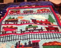 Popular items for train quilt on Etsy