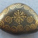 Hand Painted Alchemy Stone with Gold Snowflake and Scroll
