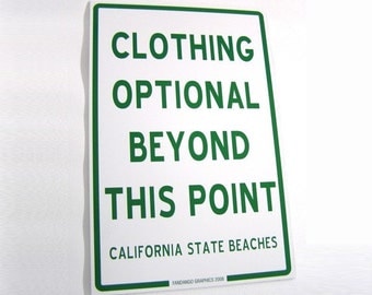 Attention: Nude Bathers Florida Beach Sign