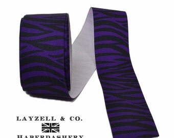 Purple Zebra Ribbon 1 Inch wide 8 Yards