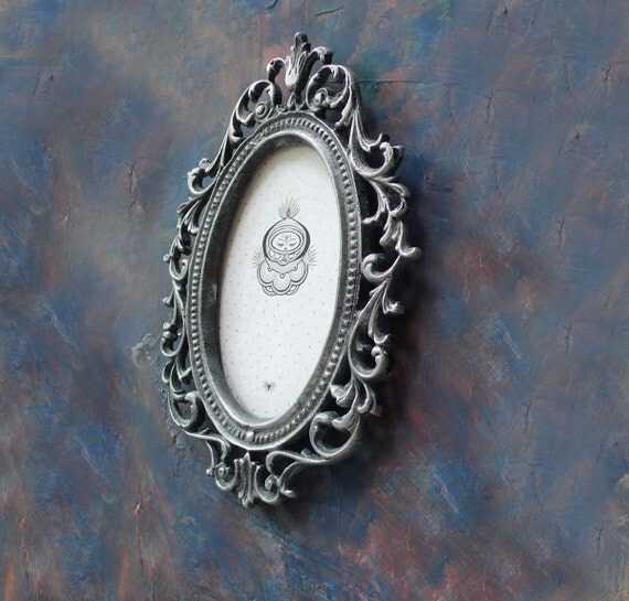 Items similar to Goth, oval painting, sun and spider, gothic art ...