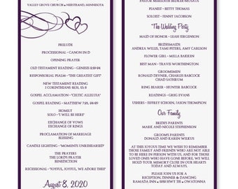 Wedding Program Template Download Instantly by KarmaKWeddings