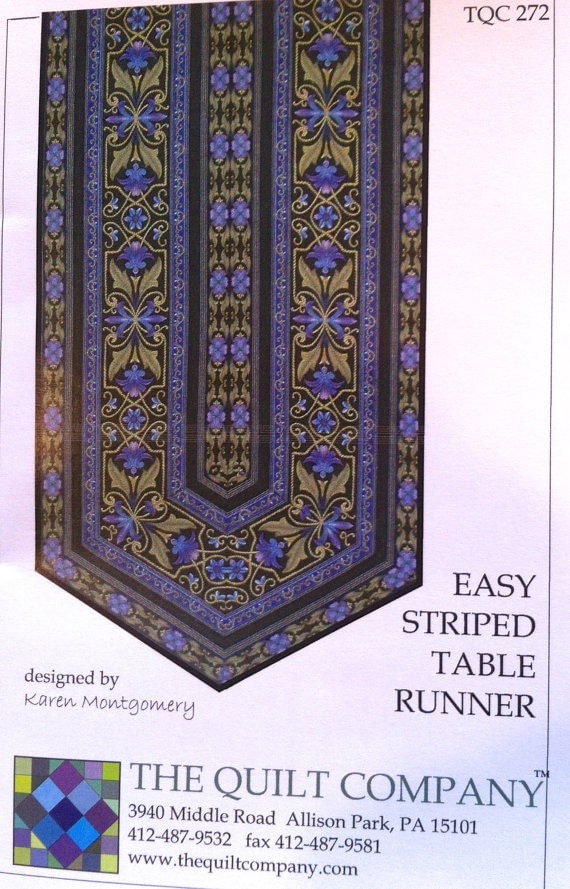 60 Degree Table Runner Easy Striped Table Runner Pattern by