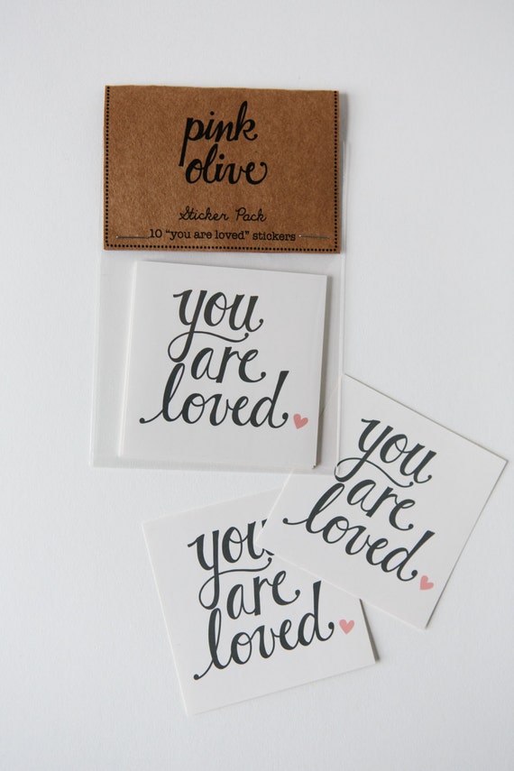 you are loved sticker set by pinkoliveinc on Etsy