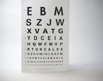 Items similar to Typometry - Screen Printed Eye Chart for Typography ...
