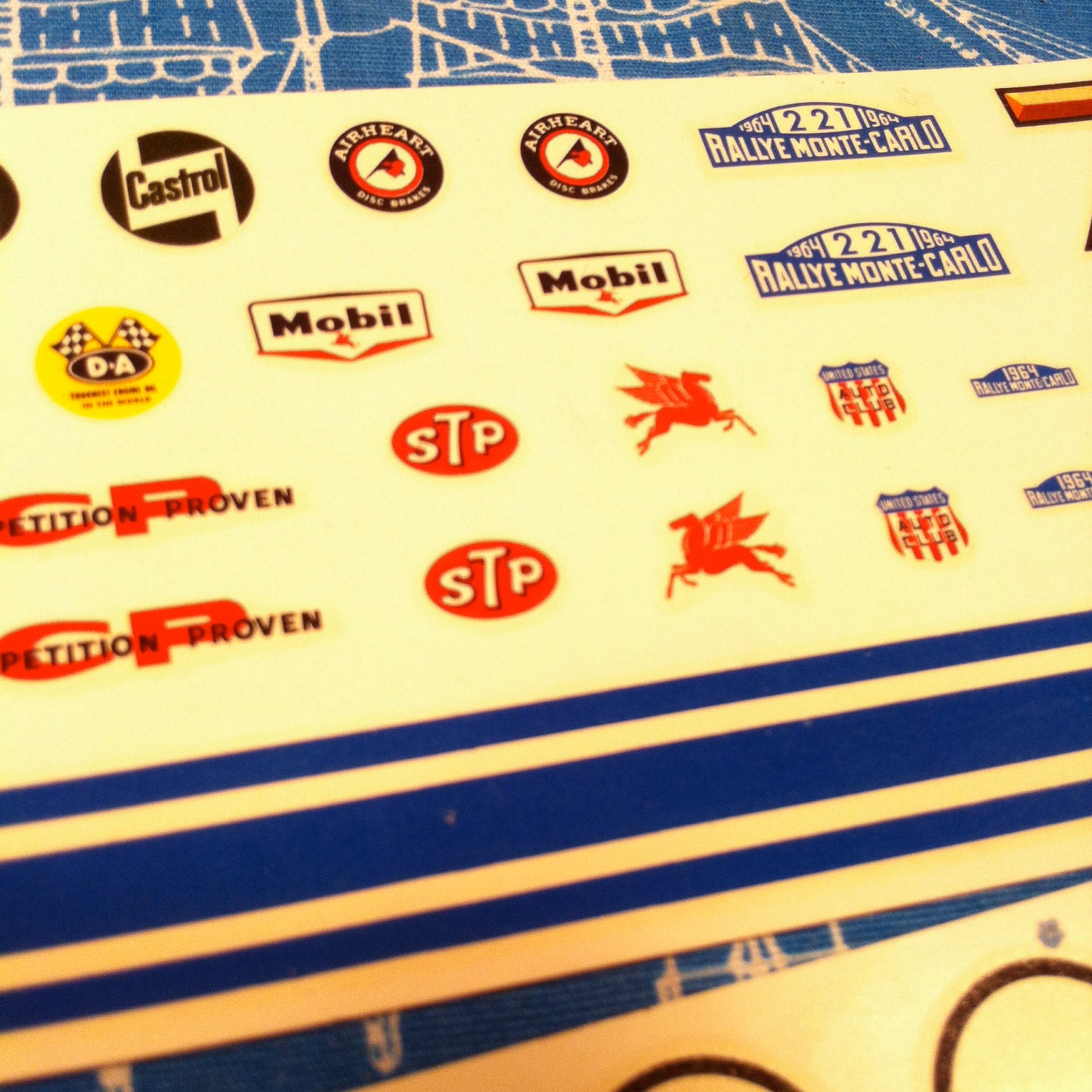 Group of 3 1960s AMT Model Car Unused Decal Sheets Rally