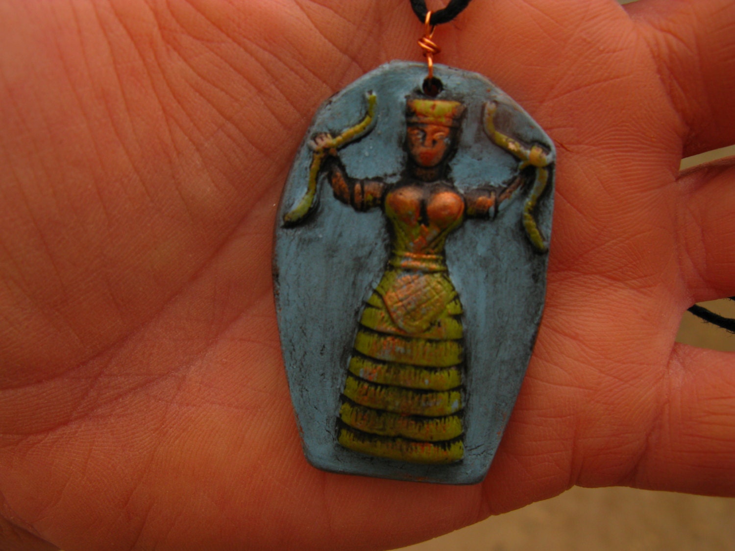 Minoan Snake Goddess Priestess Pendant/Amulet by PaganArt