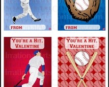 INSTaNT DOWNLOaD Baseball set 1 Valentines Day Cards for kids classroom ...