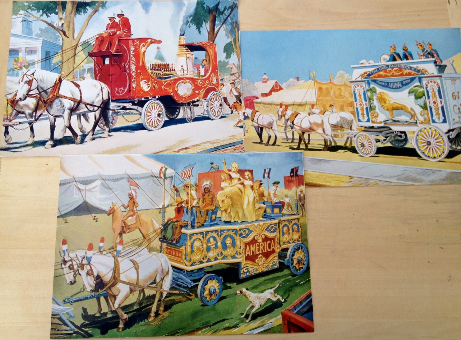 Vintage CIRCUS Parade Illustrations Prints