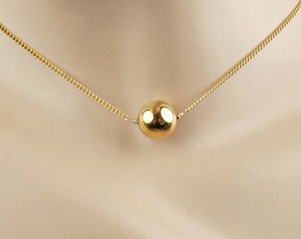 Popular items for gold ball necklace on Etsy