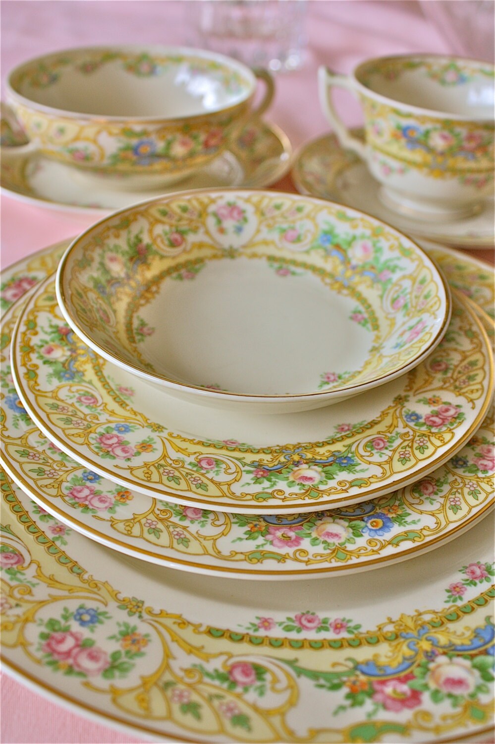 Old Ivory china sets-Rose Marie Pattern-Rose Marie