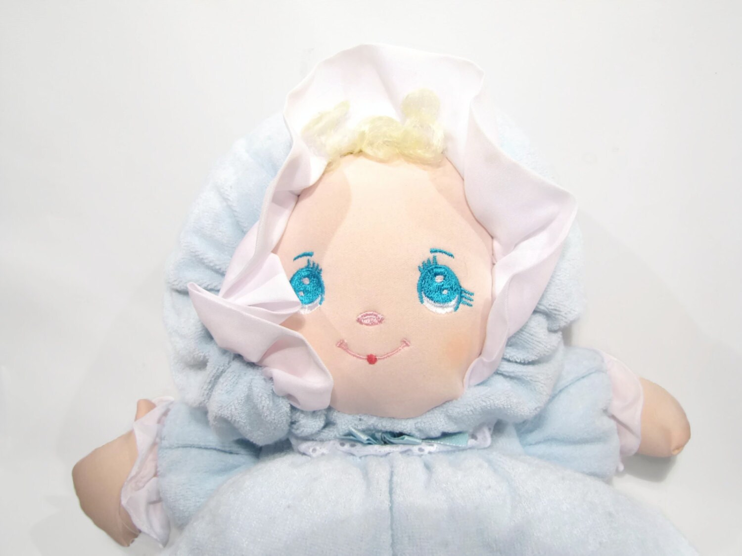 Vintage Well Made blue terry cloth LITTLE DARLINS plush doll