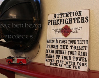 Firefighter Bathroom Sign