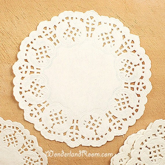 100 Flower Lace Paper Doilies M 5.5in