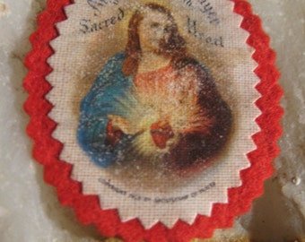 Sacred heart badge | Etsy