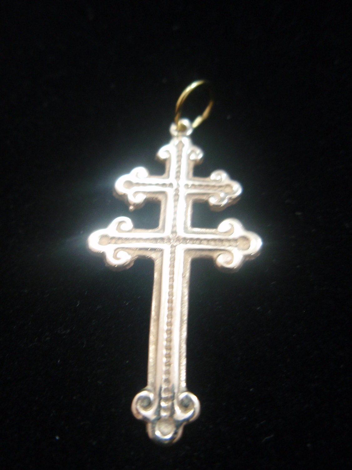 Cross of Lorraine Magnum Pi Team Pendant 14k yellow gold