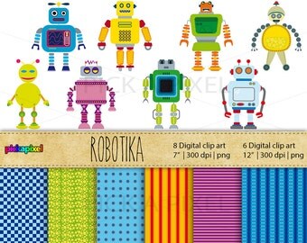 Robots clipart | Etsy
