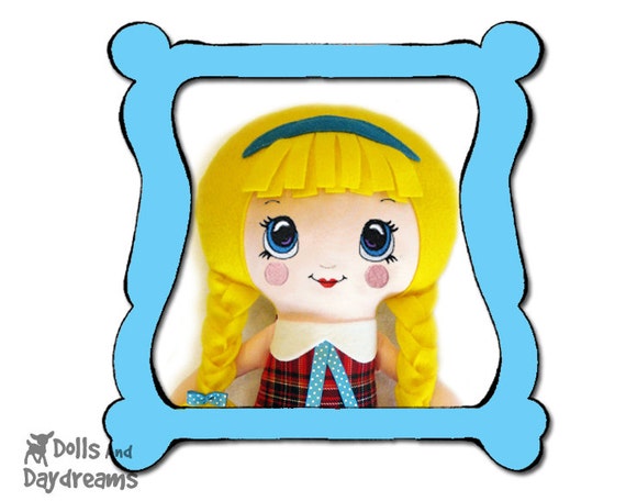 Items similar to Machine Embroidery Doll Face Pattern Kawaii Cute Big ...