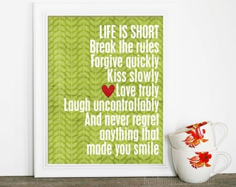 Life is short poster | Etsy