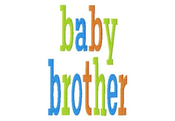 baby brother multi color Machine Embroidery by LilliPadGifts
