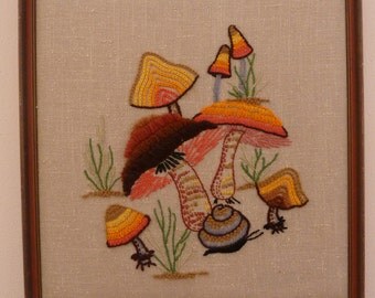 Mushroom embroidery | Etsy