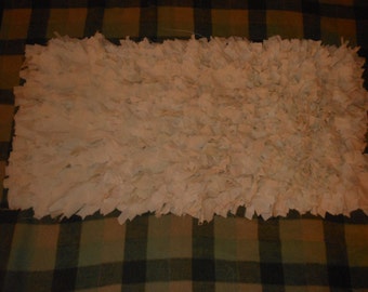 Recycled T Shirt Shag Rag Rug-Pinks & Grays-Rectangular