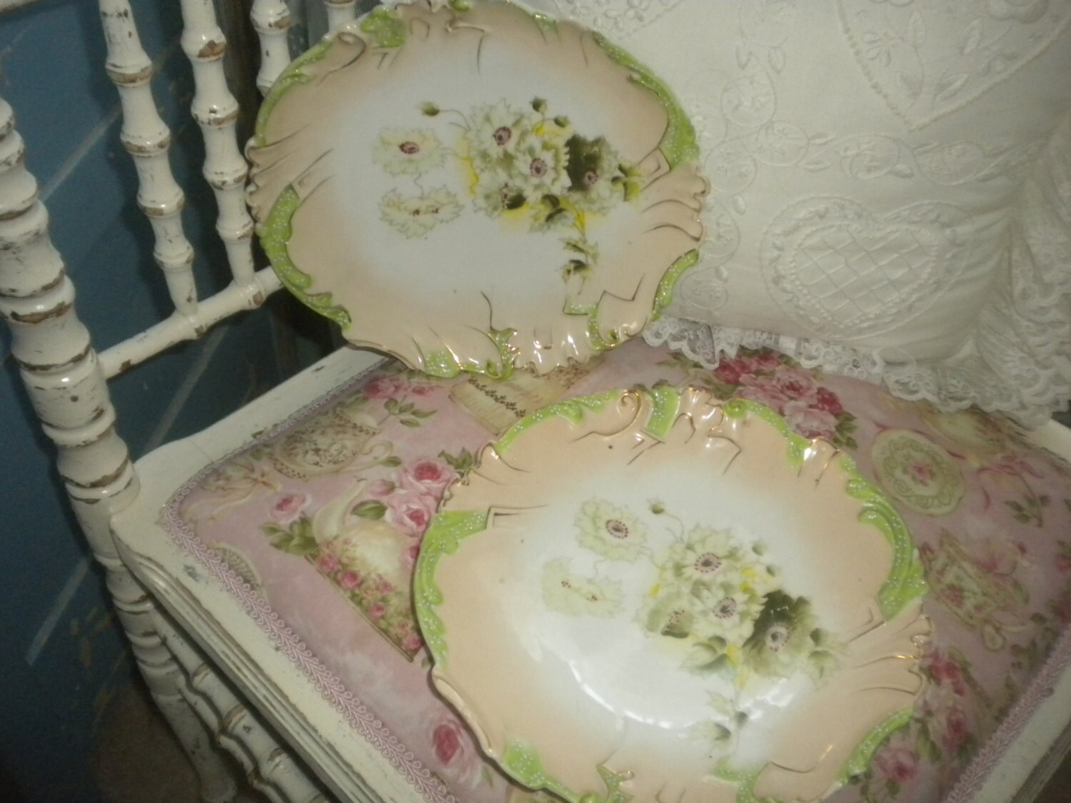 Beautiful set of 5 Vintage Plates, Shabby Chic, Victorian, Eclectic ...