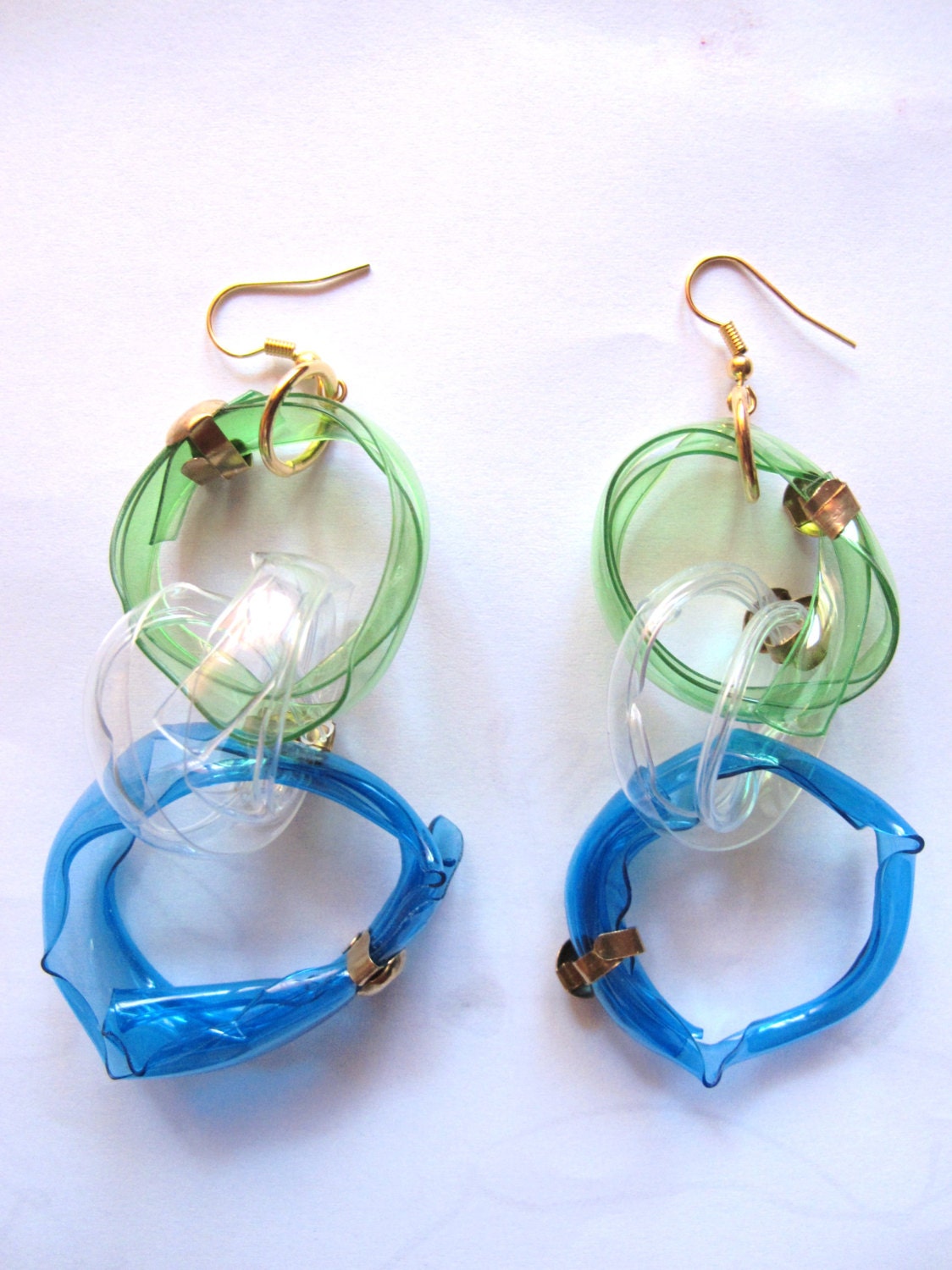 recycled plastic bottles earrings