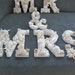 Beach Decor Shell Letters MR & MRS White Shell Letters