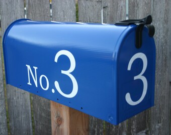 Navy Blue Painted Mailbox by TheBusBox Custom made by TheBusBox