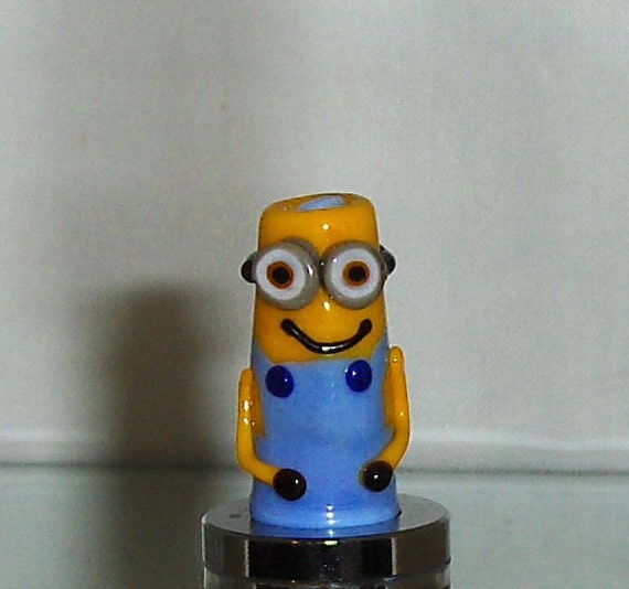 BOB the smart minion.. Art glass drip tip by by BlackRaventips