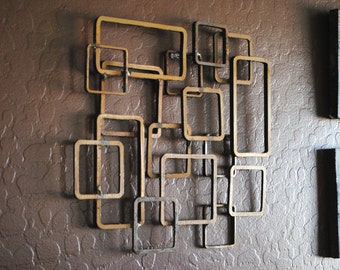 Abstract metal wall art | Etsy