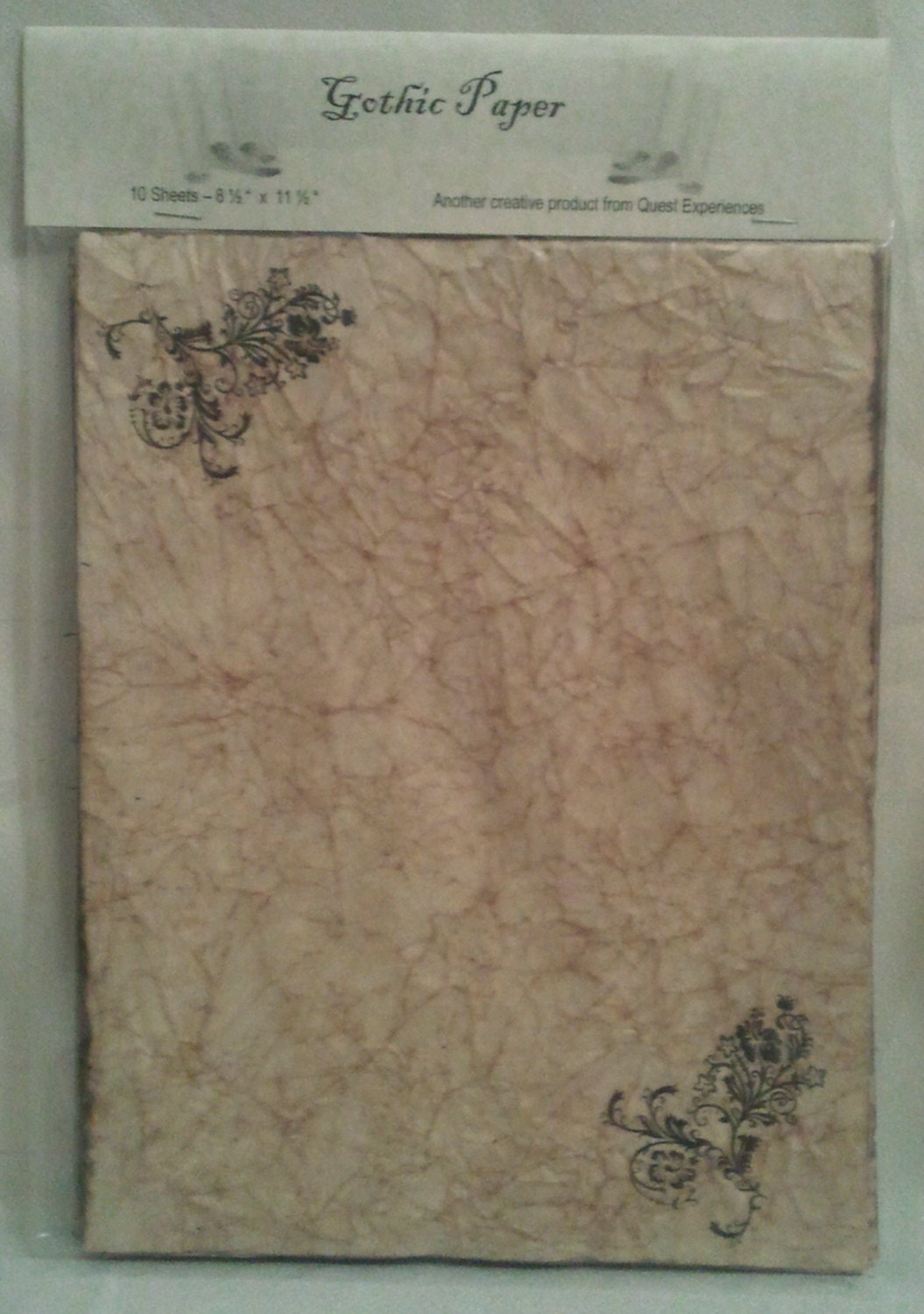 Gothic Themed Hand Antiqued Paper 10 Sheets