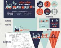 Unique train birthday party related items | Etsy