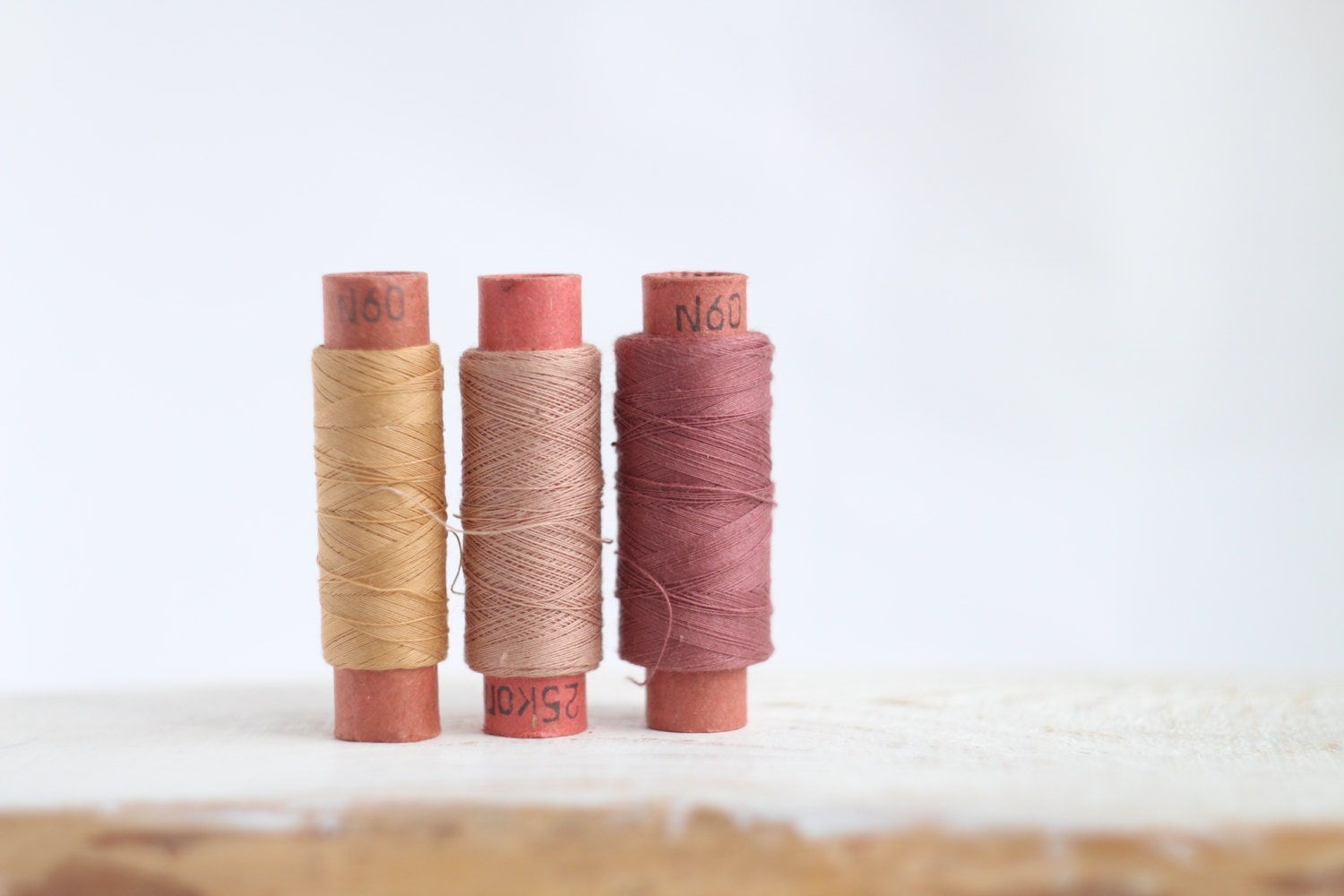 Soviet Vintage Thread Spools – set of 3 – Brown – Haute Juice