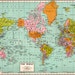 LARGE Antique Map of the World Map Art Print of old map A5