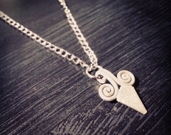 Hmong Motif Asian Inspired Pendant Necklace Silver Tribal Nomad Hill Tribe