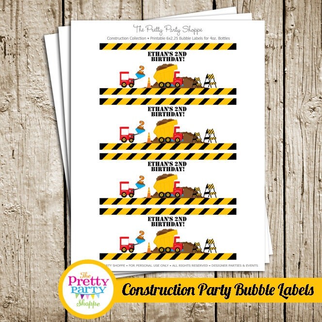 Construction Birthday Party Diy Printable By Shopcelebrationlane