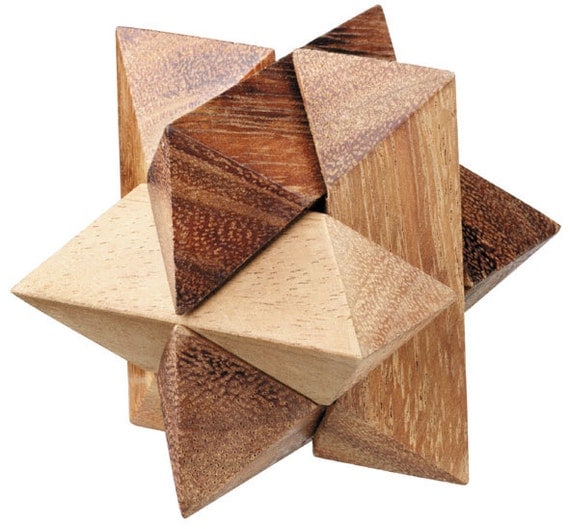 Star Puzzle 3D wooden interlocking brain teaser puzzle wood