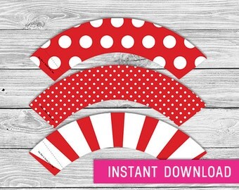Popular items for red cupcake wrappers on Etsy