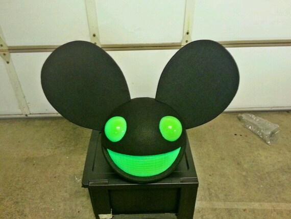 Green Lighting Mouse Mask Home Made Custom by scrumplifeprops