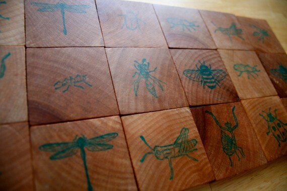 Wooden Matching Memory Game Insects Montessori Inspired