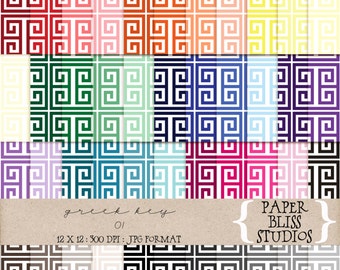 Pink greek key | Etsy