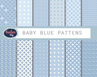 Blue Vintage Patterns Digital Paper Old Baby blue Antique