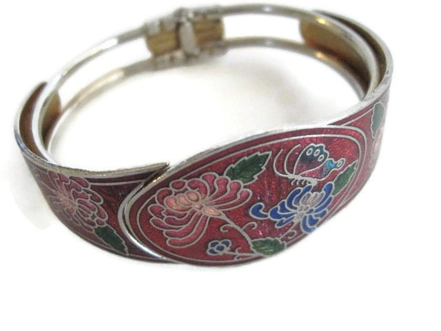 Vintage 1970’s 80’s Metal Spring Loaded Enameled Bracelet 2015150 – B75 ...