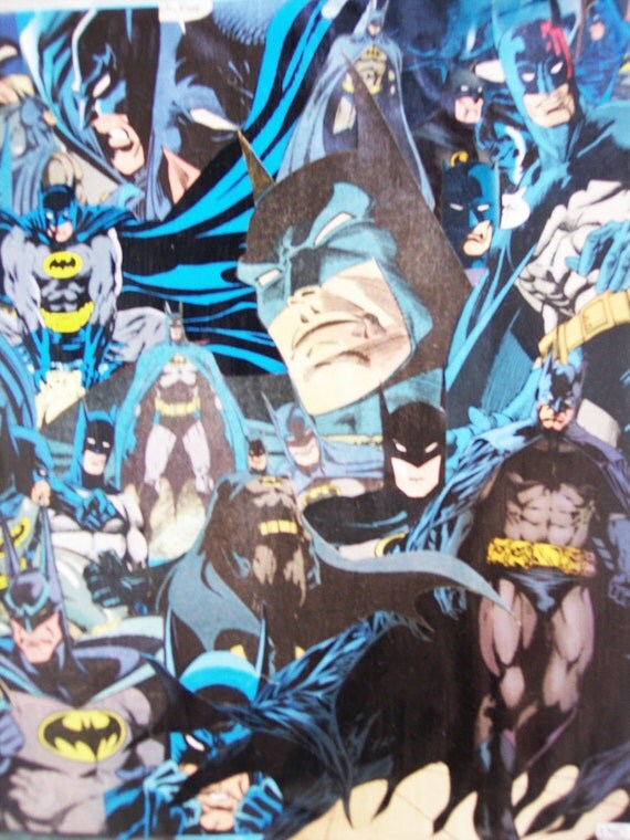 Batman Comic Book Collage on 10 x 8 on Canvas by VoodooZen on Etsy