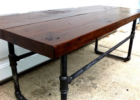 Items similar to Industrial Reclaimed Coffee Table pipe legs on Etsy