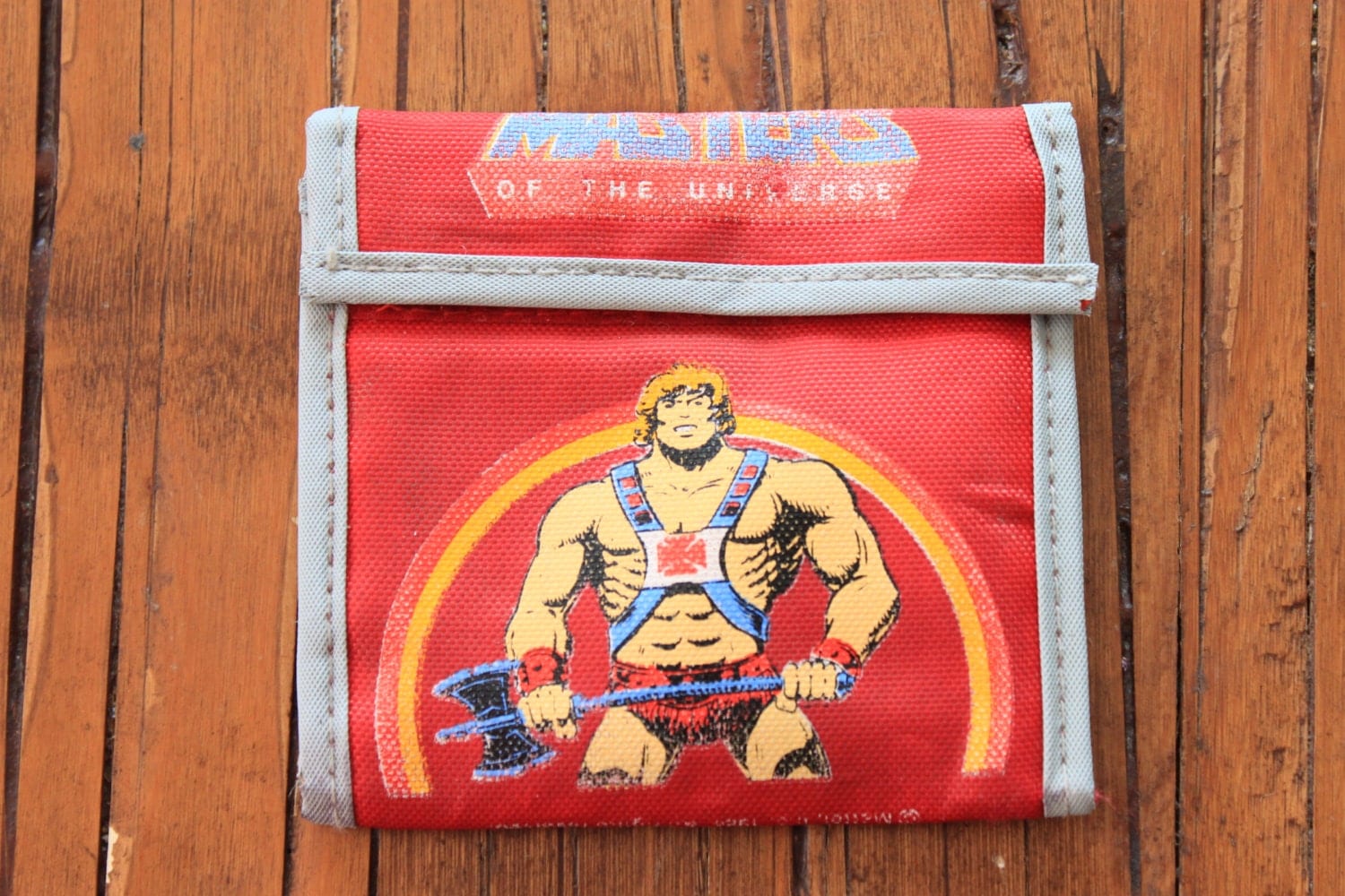 Vintage He-Man Masters of the Universe Velcro Wallet: Red